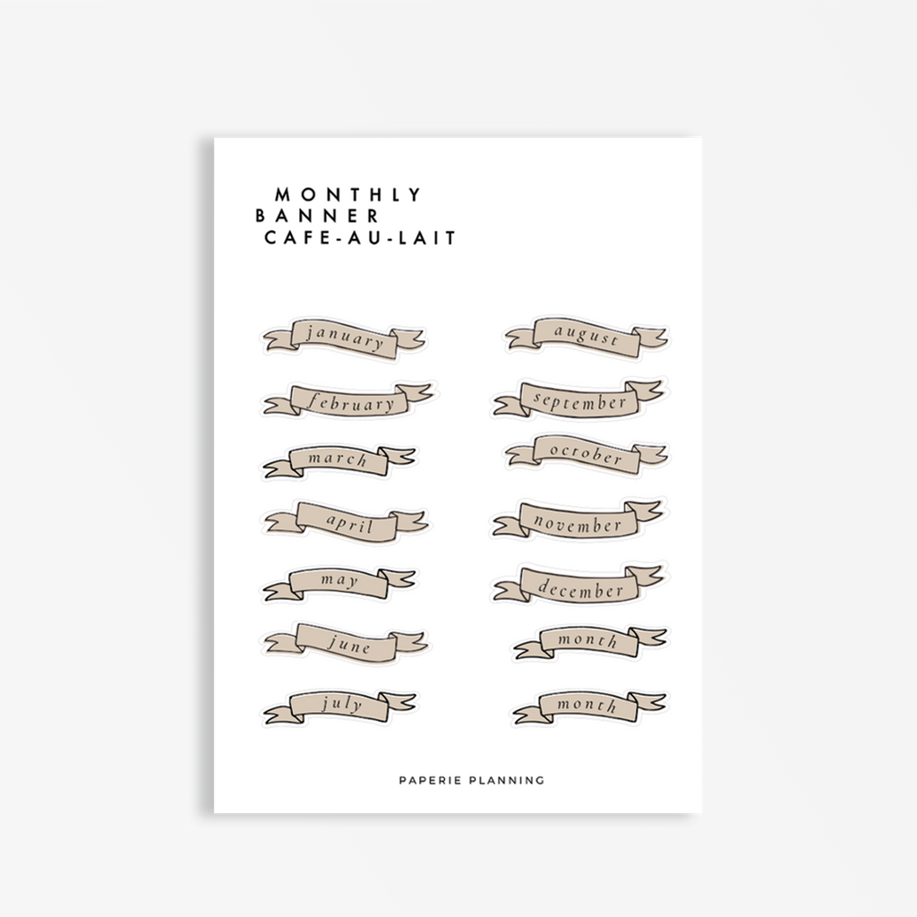 Monthly Banner Stickers – Paperie Planning