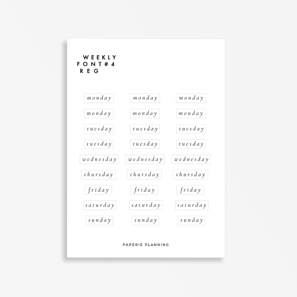 Weekly Scripts - Font #4 – Paperie Planning